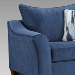 Roundhill Furniture Camero Fabric Pillowback Sofa, Navy Blue