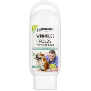 vet recommended - organic vegan wrinkle cream for bulldogs - french bulldogs, shar pei's - clean and protect wrinkles and folds (usa made - 2oz - 59ml)