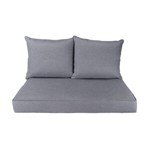 bossima patio furniture cushions comfort deep seat glider loveseat cushion indoor outdoor seating cushions light grey