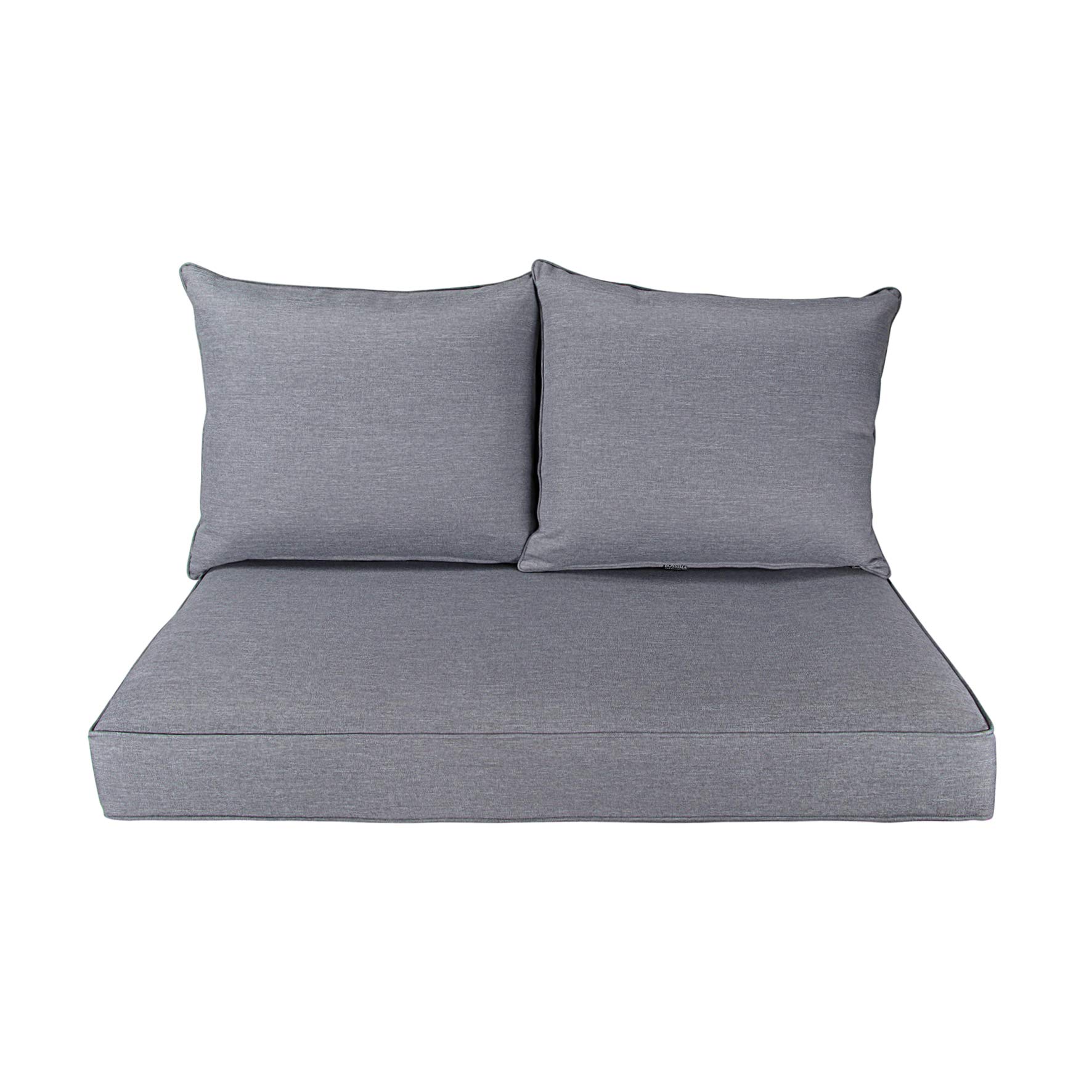 BOSSIMA Patio Furniture Cushions Comfort Deep Seat Glider Loveseat Cushion Indoor Outdoor Seating Cushions Light Grey