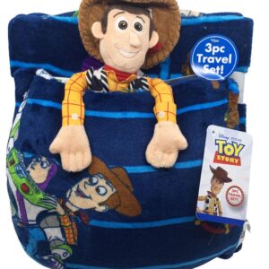 Disney Pixar Toy Story Travel Set - 3 Piece Kids Travel Set includes Blanket, Pillow, & Plush - Featuring Woody (Offical Disney Pixar Product)