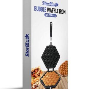 Bubble Waffle Maker Pan by StarBlue with FREE Recipe ebook and Tongs - Make Crispy Hong Kong Style Egg Waffle in 5 Minutes