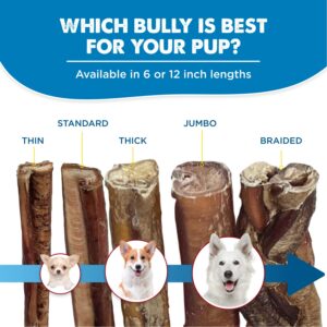 Best Bully Sticks Odorless 4-8 Inch Odor-Free Bully Sticks for Dogs - 100% Natural Grass-Fed Beef for Small, Medium, Large Dogs and Puppies - Grain and Rawhide Free Bully Stick Dog Chews | 8 oz