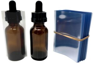 clear perforated shrink sleeve for 1 ounce (30 ml) dropper bottles (250 pack)