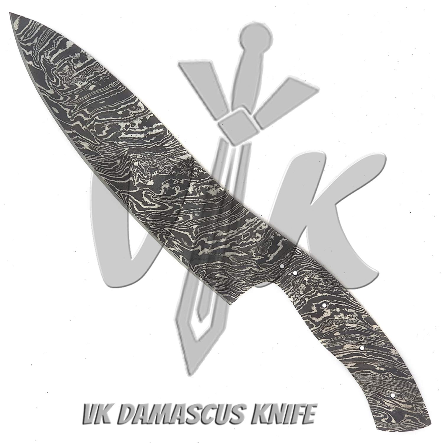 JNR Traders Damascus Steel Blank Blades for Knife Making, Diy Kitchen Chef Knife Blanks 13 Inch Overall Full Tang Handmade Thin Ultra Sharp 4039