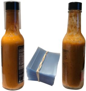 clear perforated shrink bands for hot sauce bottles and woozy bottles [3/4-1" diameter] (25 pack)