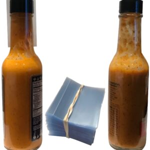 Clear Perforated Shrink Bands for Hot Sauce Bottles and Woozy Bottles [3/4-1" Diameter] (25 Pack)