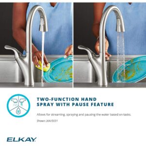 Elkay LKAV3031LS Avado Single Hole Kitchen Faucet with Pull-down Spray and Forward Only Lever Handle, Lustrous Steel