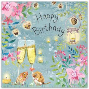 Twizler Happy Birthday Card For Her or For Him Champagne – Happy Birthday General – Female Birthday Card – Male Birthday Card – Womens Birthday Card – Mens Birthday Card – Animal Birthday Cards