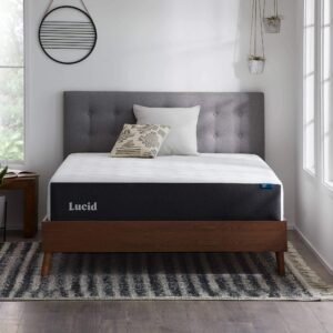 lucid 12 inch memory foam mattress - plush feel - memory foam infused with bamboo charcoal - gel infusions - certipur-us certified - breathable - california king