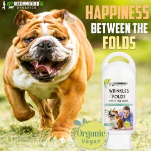 Vet Recommended - Organic Vegan Wrinkle Cream for Bulldogs - French Bulldogs, Shar Pei's - Clean and Protect Wrinkles and Folds (USA Made - 2oz - 59ml)