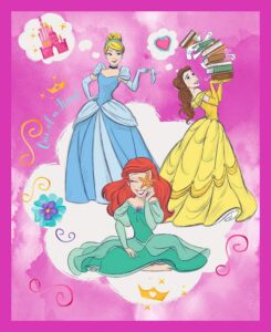 disney princesses - ariel, bella & cinderella one of a kind 36"x43" panel by springs creative sold by panel