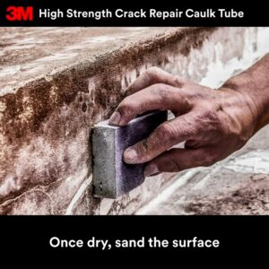 3M High Strength Crack Repair, 10 oz, Wall Crack Repair, Caulk Tube, Ideal for Repairing Large Holes, Cracks & Damaged Surfaces in Drywall, Plaster, Stucco, Concrete & Wood (CR-10-CLK)