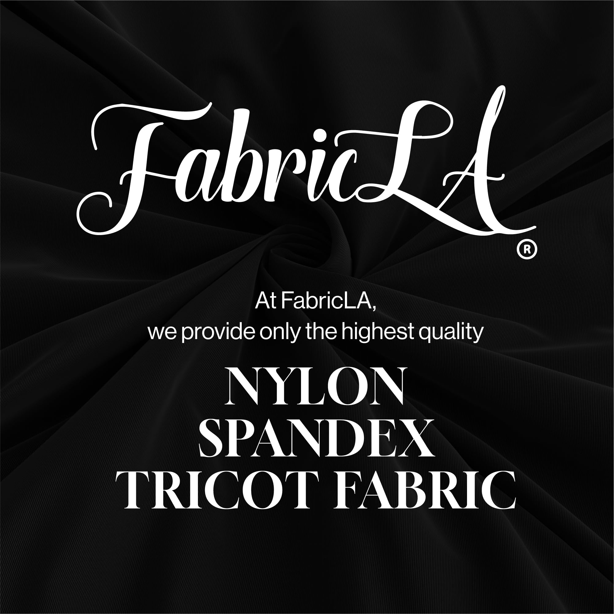 Nylon Spandex Fabric - Matte Tricot Swimsuit Fabric by The Yard - 80% Nylon, 20% Spandex - 4-Way Stretch Fabric - 60" Wide - Swimwear, Sports, Dance, Lining Fabric - 1 Yard Black Nylon Fabric