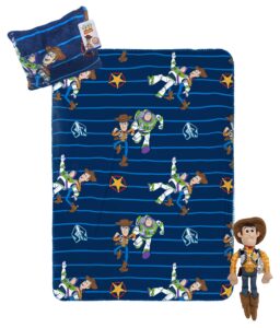 disney pixar toy story travel set - 3 piece kids travel set includes blanket, pillow, & plush - featuring woody (offical disney pixar product)