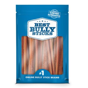 best bully sticks odorless 4-8 inch odor-free bully sticks for dogs - 100% natural grass-fed beef for small, medium, large dogs and puppies - grain and rawhide free bully stick dog chews | 8 oz