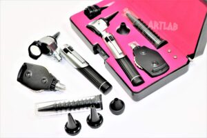 artlab multi-function otoscope student set-multi-function ear scope for ear, nose & eye examination with disposable speculum with 2 free replacement bulbs (include hard case)