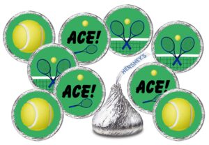 216 sports tennis kisses stickers, kisses stickers for birthday party, baby shower, wedding, graduation, or any family event decorations, candy not included.