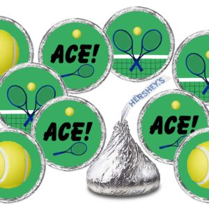 216 Sports Tennis Kisses Stickers, Kisses Stickers for Birthday Party, Baby Shower, Wedding, Graduation, or Any Family Event Decorations, Candy Not Included.