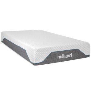 milliard 10 inch semi firm memory foam mattress | certipur-us certified | pressure relieving (twin)