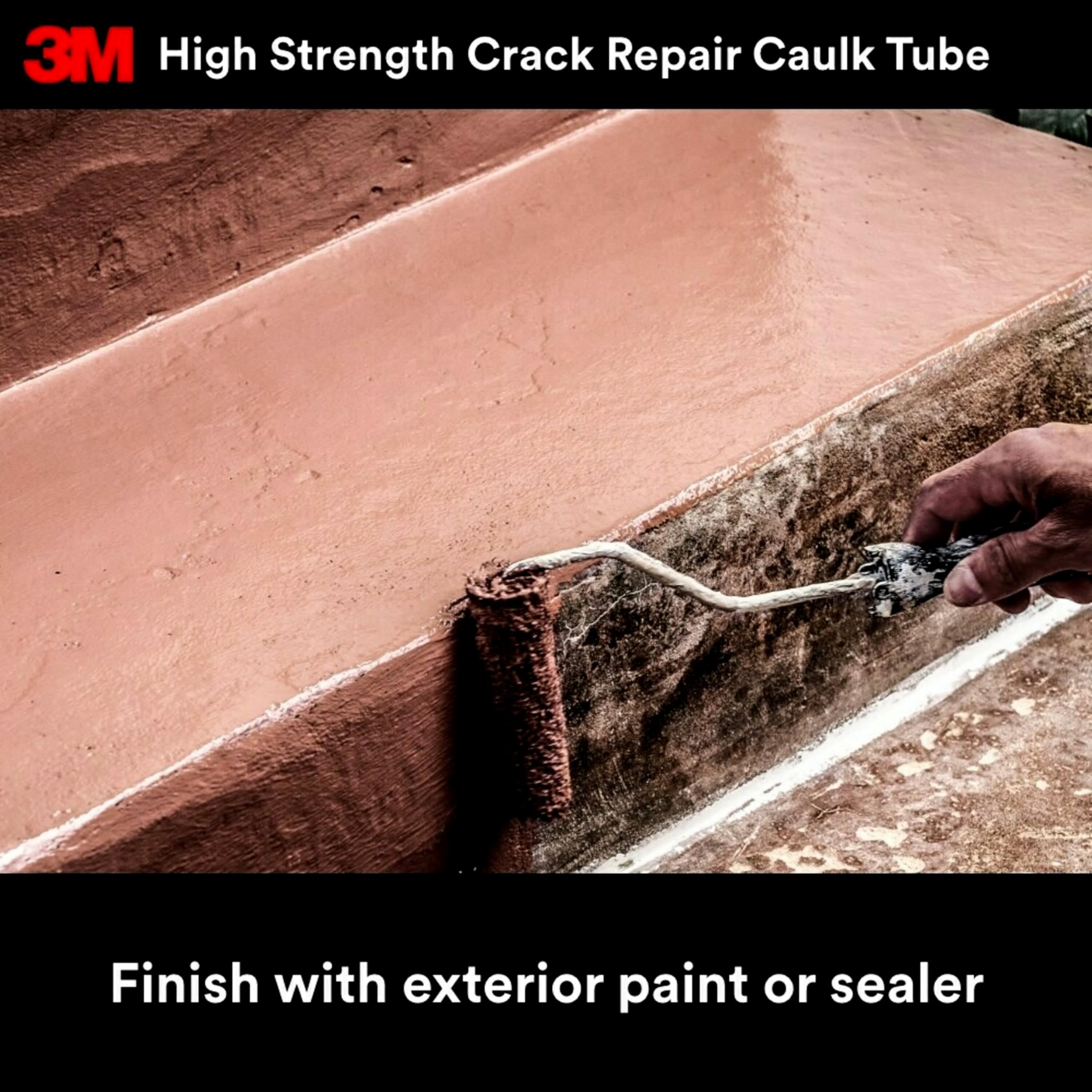 3M High Strength Crack Repair, 10 oz, Wall Crack Repair, Caulk Tube, Ideal for Repairing Large Holes, Cracks & Damaged Surfaces in Drywall, Plaster, Stucco, Concrete & Wood (CR-10-CLK)