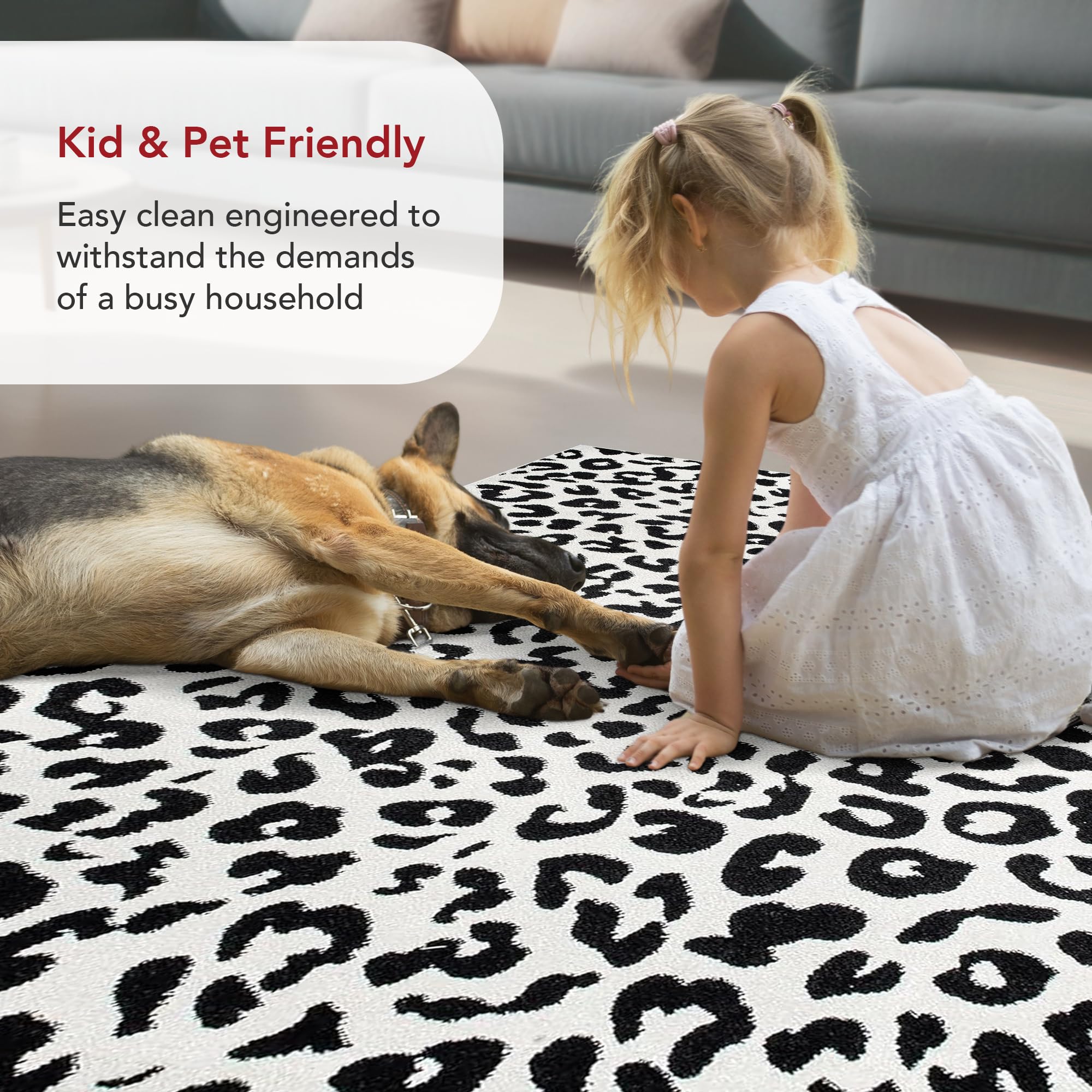 nuLOOM Annette Modern Leopard Print Area Rug, 5x7, Dark Grey