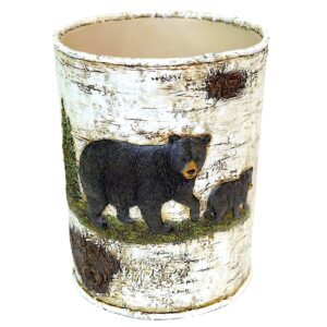 bestgiftever black bear on birch waste basket cabin lodge home décor