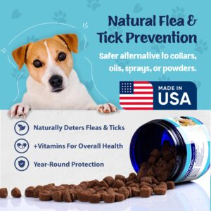 Texas Pet Company Natural Flea and Tick Prevention for Dogs Pills - Dog Flea and Tick Treatment Chewable Supplement - Oral Flea Treatment for Dogs Flea Pills Defense - All Breeds & Ages - Made in USA