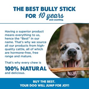 Best Bully Sticks Odorless 4-8 Inch Odor-Free Bully Sticks for Dogs - 100% Natural Grass-Fed Beef for Small, Medium, Large Dogs and Puppies - Grain and Rawhide Free Bully Stick Dog Chews | 8 oz