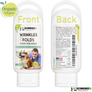 Vet Recommended - Organic Vegan Wrinkle Cream for Bulldogs - French Bulldogs, Shar Pei's - Clean and Protect Wrinkles and Folds (USA Made - 2oz - 59ml)