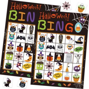 funnlot halloween bingo for kids halloween bingo cards for kids halloween games for party 24 players halloween party card games for party school classroom family activities