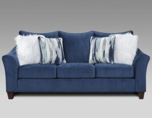 roundhill furniture camero fabric pillowback sofa, navy blue