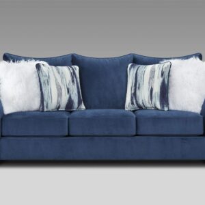 Roundhill Furniture Camero Fabric Pillowback Sofa, Navy Blue