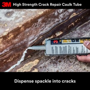 3M High Strength Crack Repair, 10 oz, Wall Crack Repair, Caulk Tube, Ideal for Repairing Large Holes, Cracks & Damaged Surfaces in Drywall, Plaster, Stucco, Concrete & Wood (CR-10-CLK)