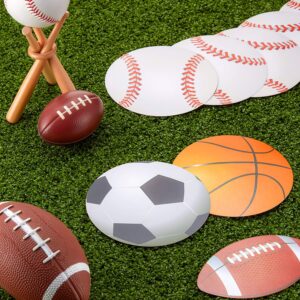 Outus 60 Pieces Sports Ball Cutouts Basketball Football Soccer Baseball Cutouts for Sports Theme Party Birthday Decoration