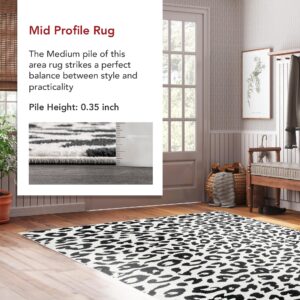 nuLOOM Annette Modern Leopard Print Area Rug, 5x7, Dark Grey