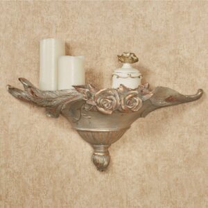 touch of class beautiful peacock elegance wall shelf copper and champagne tones