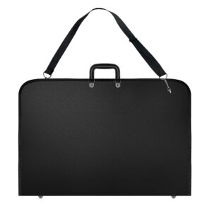 vantasii black art portfolio case artist carrying case artist portfolios case with shoulder strap (19x14.7x1.5 inch)