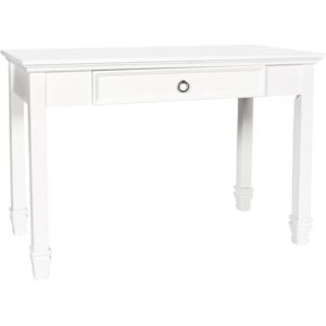 new classic furniture tamarack solid wood writing desk with drawer, white