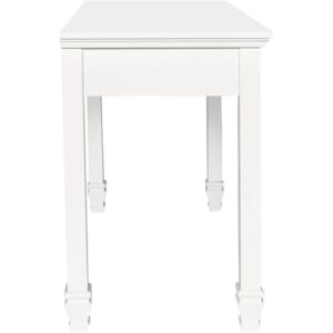 New Classic Furniture Tamarack Solid Wood Writing Desk with Drawer, White