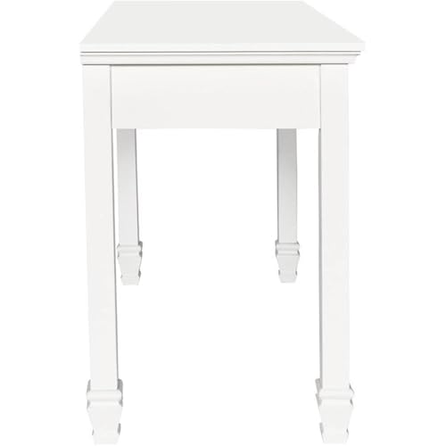 New Classic Furniture Tamarack Solid Wood Writing Desk with Drawer, White