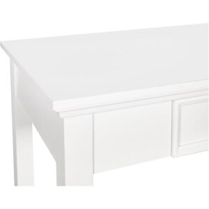 New Classic Furniture Tamarack Solid Wood Writing Desk with Drawer, White