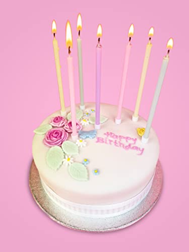 Talking Tables Pack of 16 - Size 10cm Pastel Birthday Candles Make Your Cake Extra Special This Year.