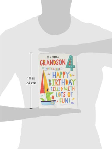 Regal Publishing Juvenile Birthday Card Age 4 Grandson - 9 x 6 inches -