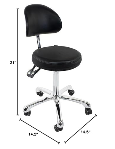 SKINACT Gold Series Esthetician/Medical/Dental Office Stool (Black)