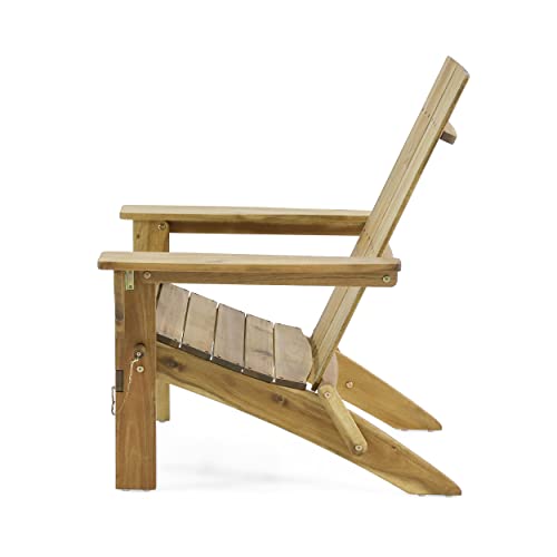 Christopher Knight Home Aberdeen Outdoor Contemporary Acacia Wood Foldable Adirondack Chair, natural stained