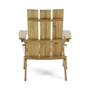 Christopher Knight Home Aberdeen Outdoor Contemporary Acacia Wood Foldable Adirondack Chair, natural stained