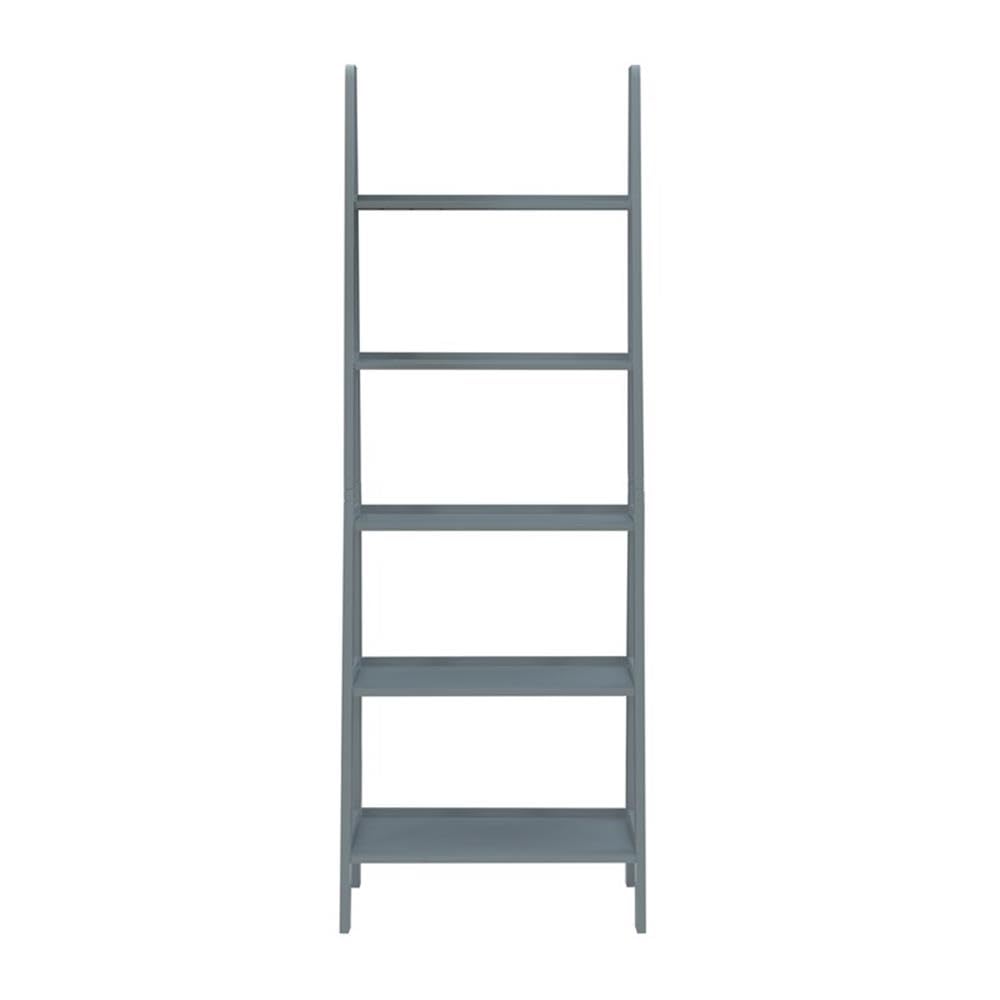 Linon Archdale Wood Open Back 72" Ladder Bookshelf with 5 Shelves in Gray