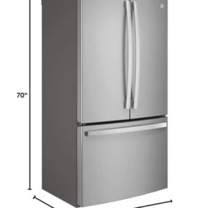 GE Profile PWE23KYNFS 36 Energy Star Counter Depth French Door Refrigerator with 23.1 cu. ft. Capacity Internal Water Dispenser TwinChill Evaporator and Showcase LED Lighting in Fingerprint Resistant Stainless Steel