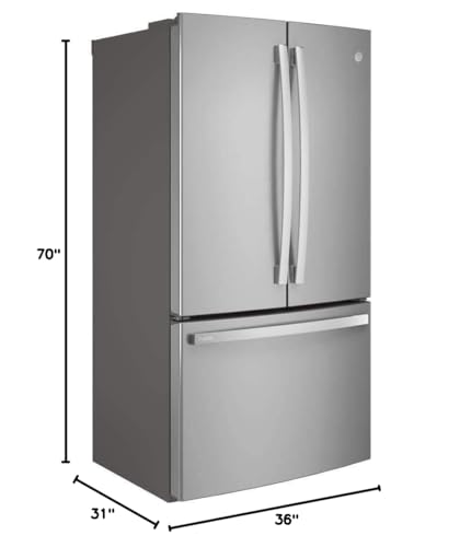 GE Profile PWE23KYNFS 36 Energy Star Counter Depth French Door Refrigerator with 23.1 cu. ft. Capacity Internal Water Dispenser TwinChill Evaporator and Showcase LED Lighting in Fingerprint Resistant Stainless Steel